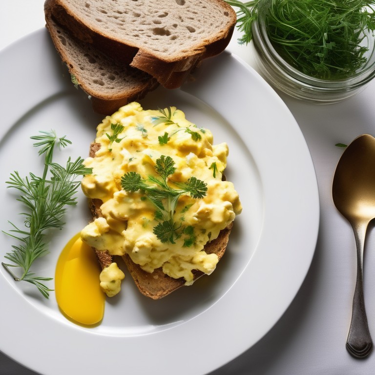 Rustic Rye Bread and Herbed Scrambled Eggs - Mr. Cook