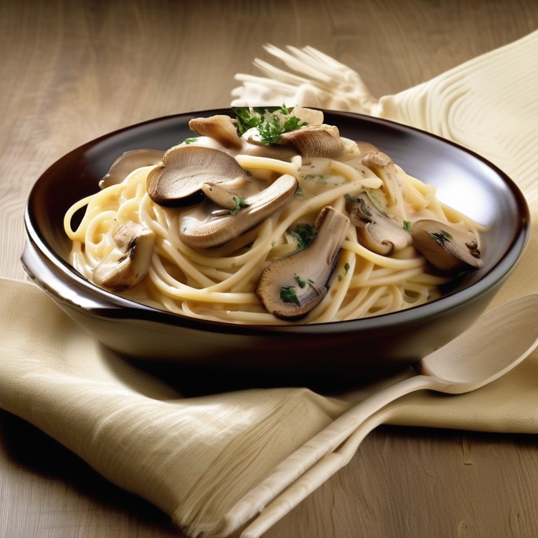 Creamy Mushroom Spaghetti with Chicken - Mr. Cook