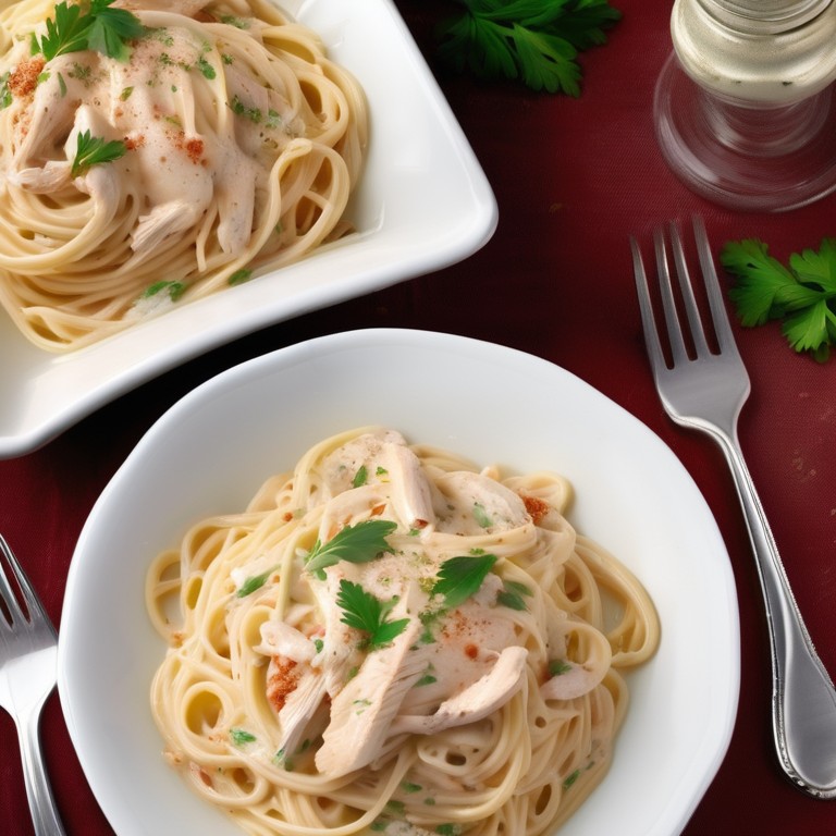 Creamy Chicken Alfredo Spaghetti - Mr. Cook