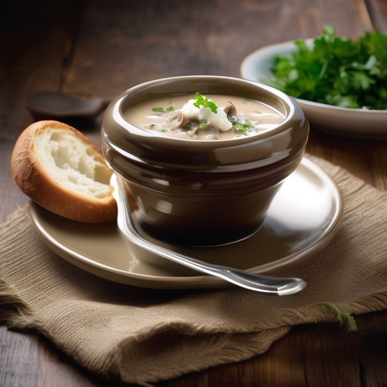 Creamy Mushroom and Onion Soup with Danish Feta - Mr. Cook