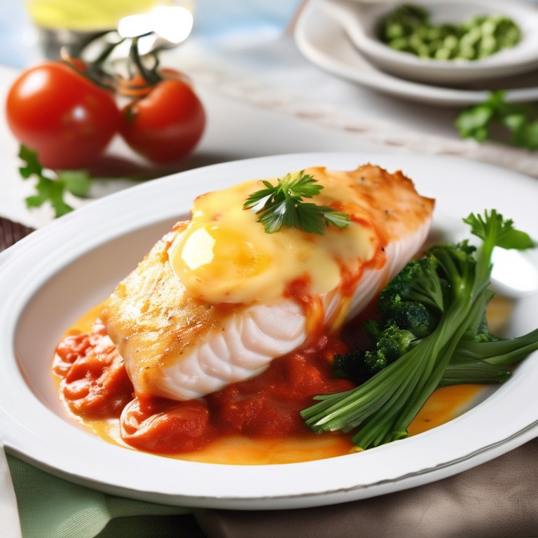 Cheesy Baked Fish with Tomato-Egg Sauce - Mr. Cook