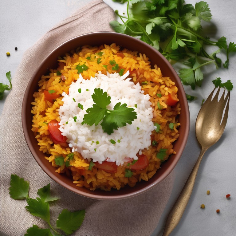 Spiced Rice with Tomato Yogurt Sauce - Mr. Cook