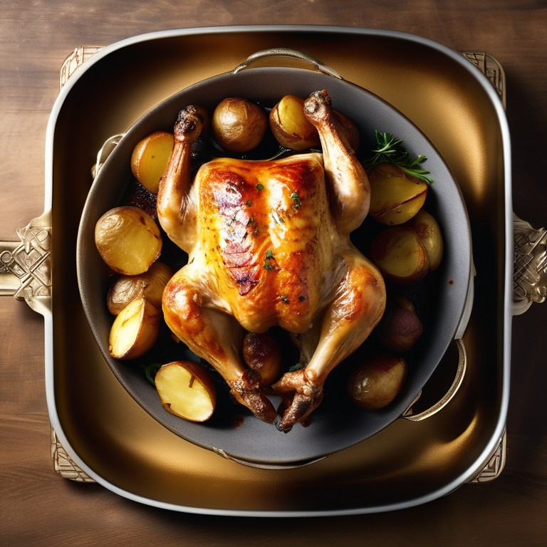 Poulet rôti au miel, citron et épices avec pommes de terre - Mr. Cook