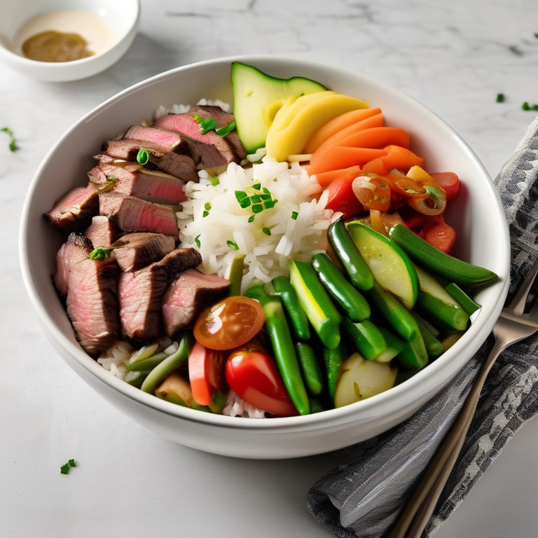 Vegetable Steak Rice Bowl - Mr. Cook