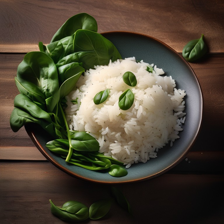 Spinach and Onion Basmati Rice - Mr. Cook