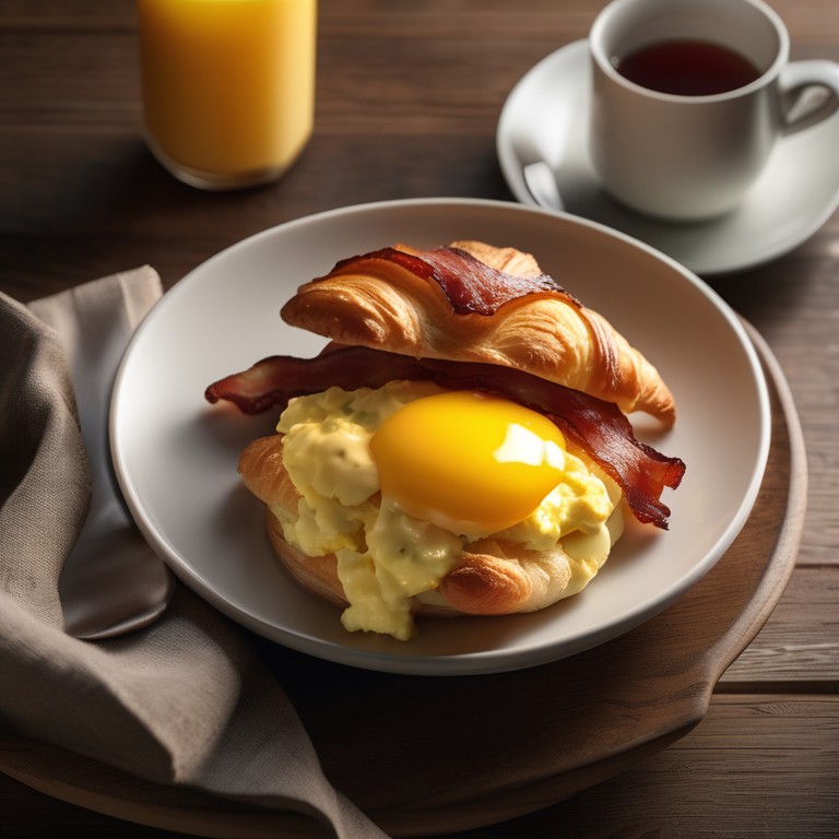 Croissant Bacon Omelet Delight - Mr. Cook