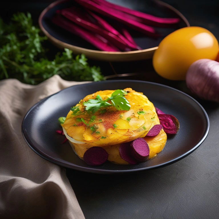 Tortilla de papa con caucara y remolacha - Mr. Cook
