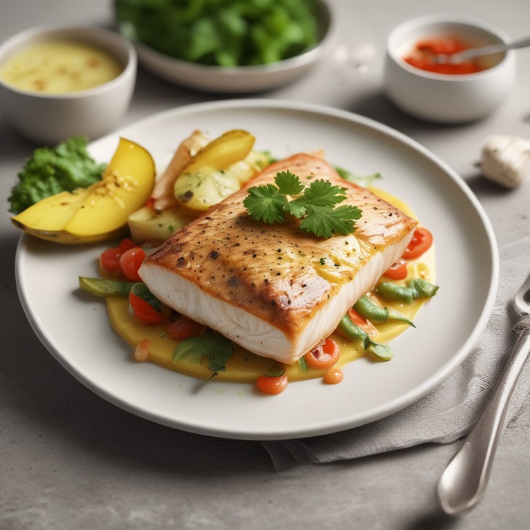 Filete de Pez con Salsa de Vegetales y Crema de Leche - Mr. Cook