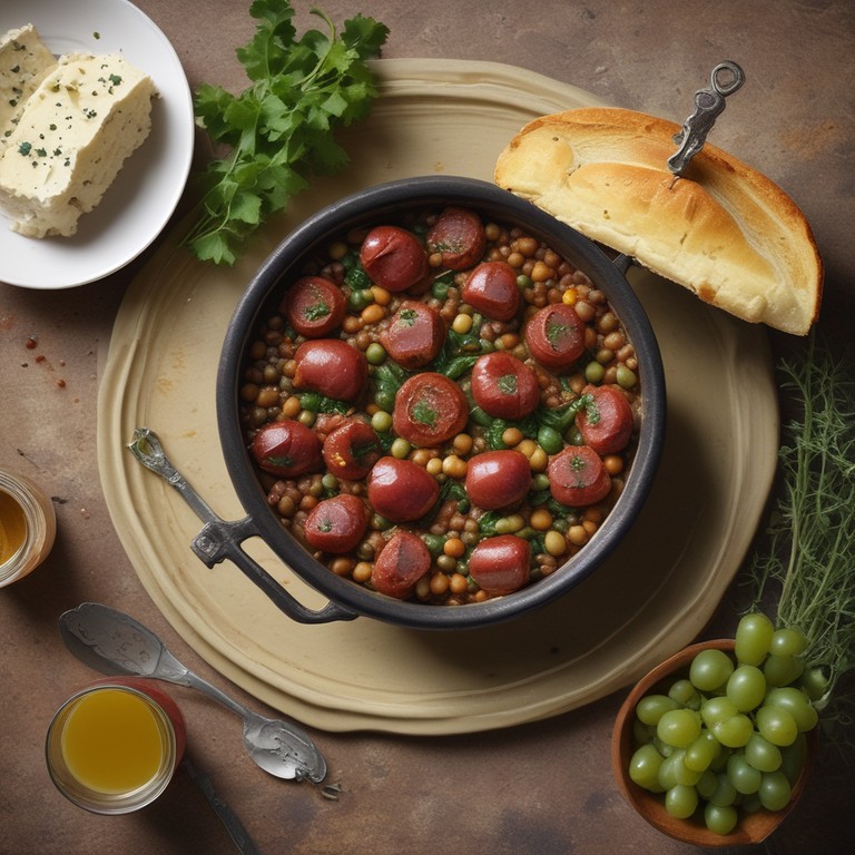 Cassolette de Saucisse de Morteau aux Lentilles Vertes et Vin Jaune ...