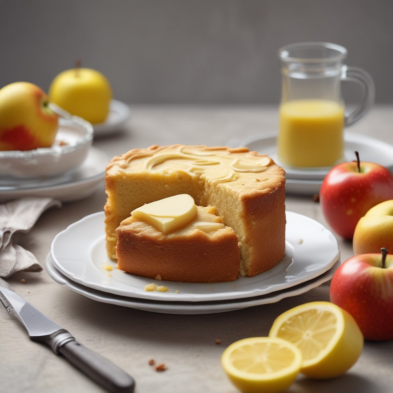Apple Lemon Cake with Gram Flour Batter - Mr. Cook