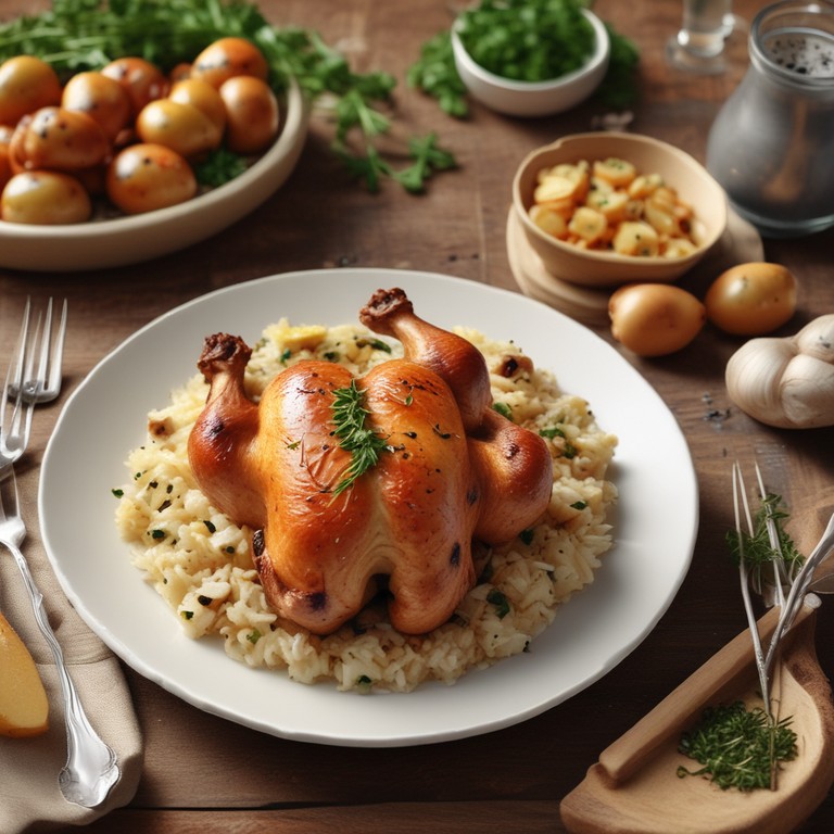 Pollo con Arroz y Papas al Orégano - Mr. Cook