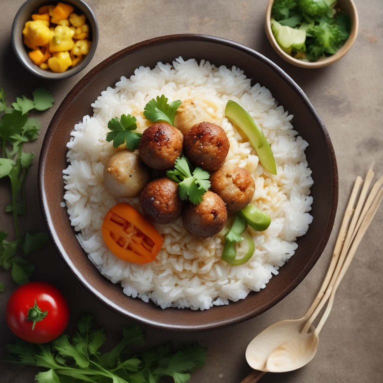 Pearl Meatball Rice Bowl - Mr. Cook