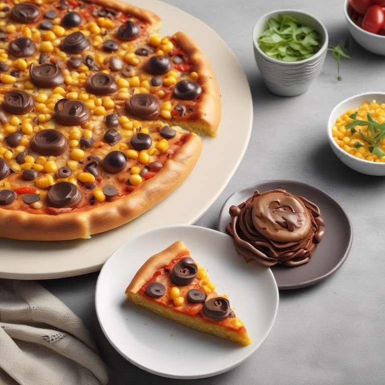 Sweet Corn Pizza with Chocolate Cake - Mr. Cook