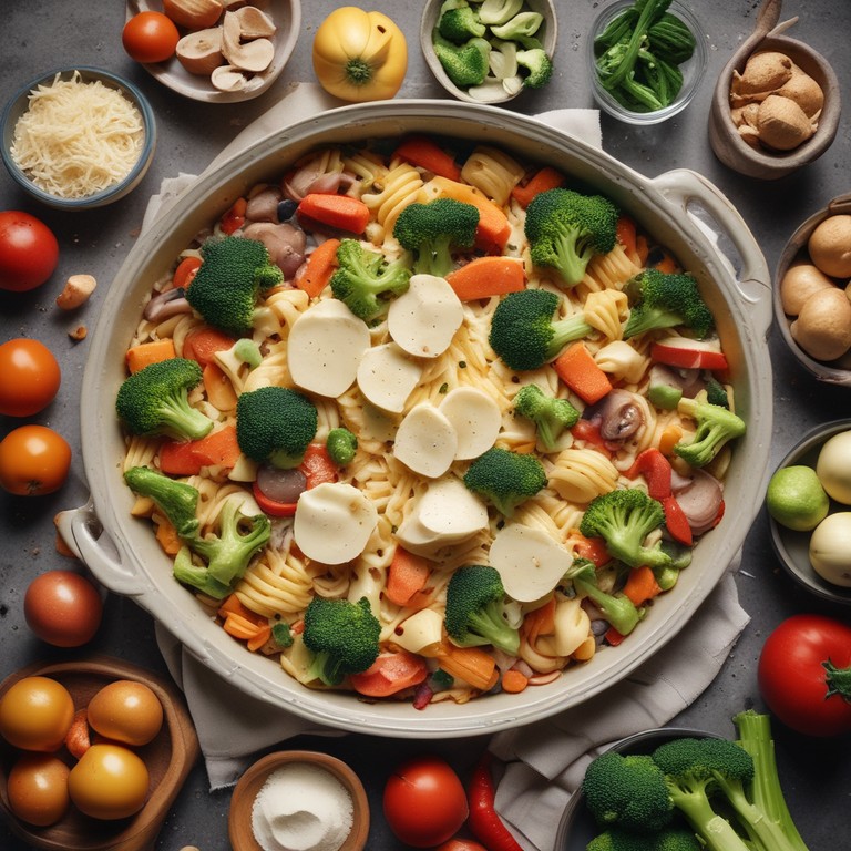 Creamy Vegetable Alfredo Pasta Bake - Mr. Cook