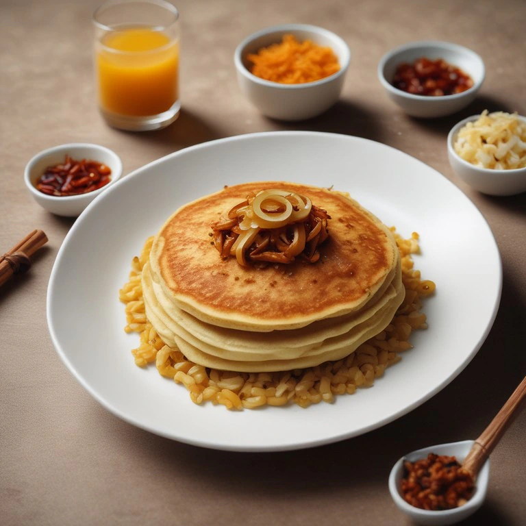 Besan Rice Pancakes with Spicy Onion Topping - Mr. Cook