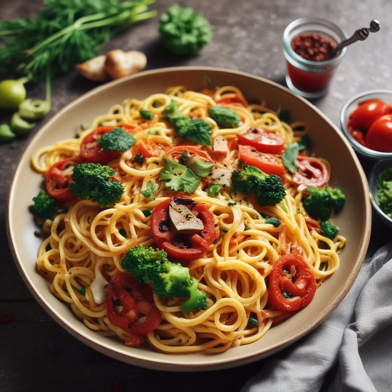 Spicy Veggie Spaghetti Delight - Mr. Cook