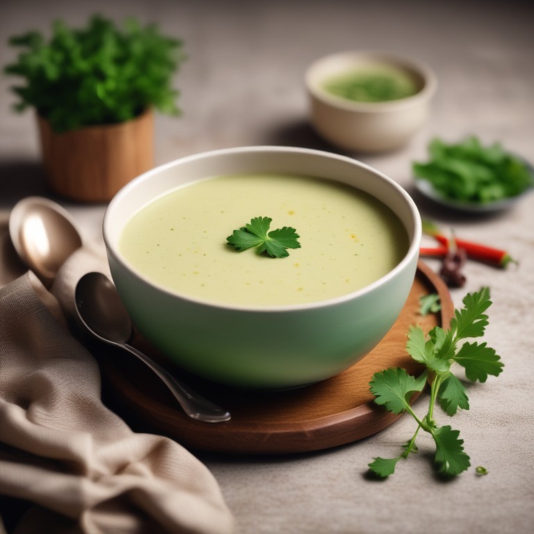 Creamy Coriander Chilli Milk Soup - Mr. Cook