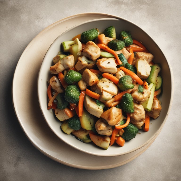 Salteado de Pollo con Zucchini y Zanahoria - Mr. Cook