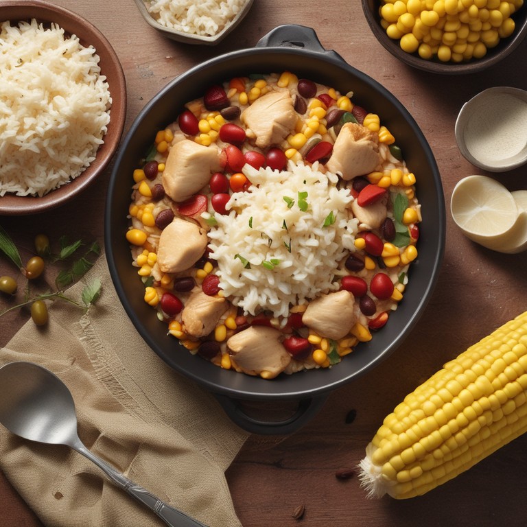 Hähnchen-Reis-Pfanne mit Mais und Kidneybohnen - Mr. Cook
