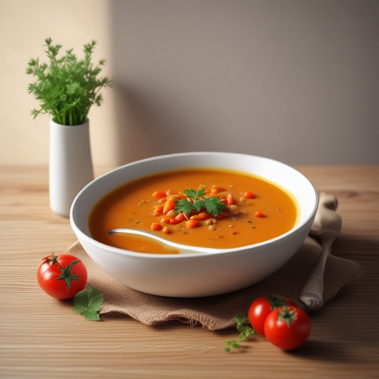 Spiced Red Lentil Soup with Fresh Tomatoes and Carrots - Mr. Cook