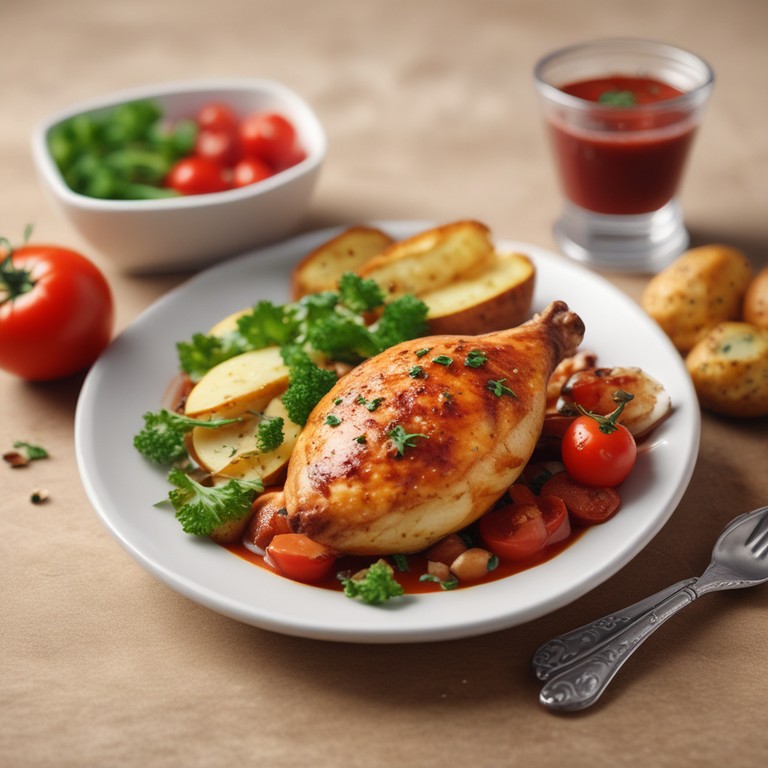 Pollo Fit con Papas al Horno y Salsa de Tomate - Mr. Cook