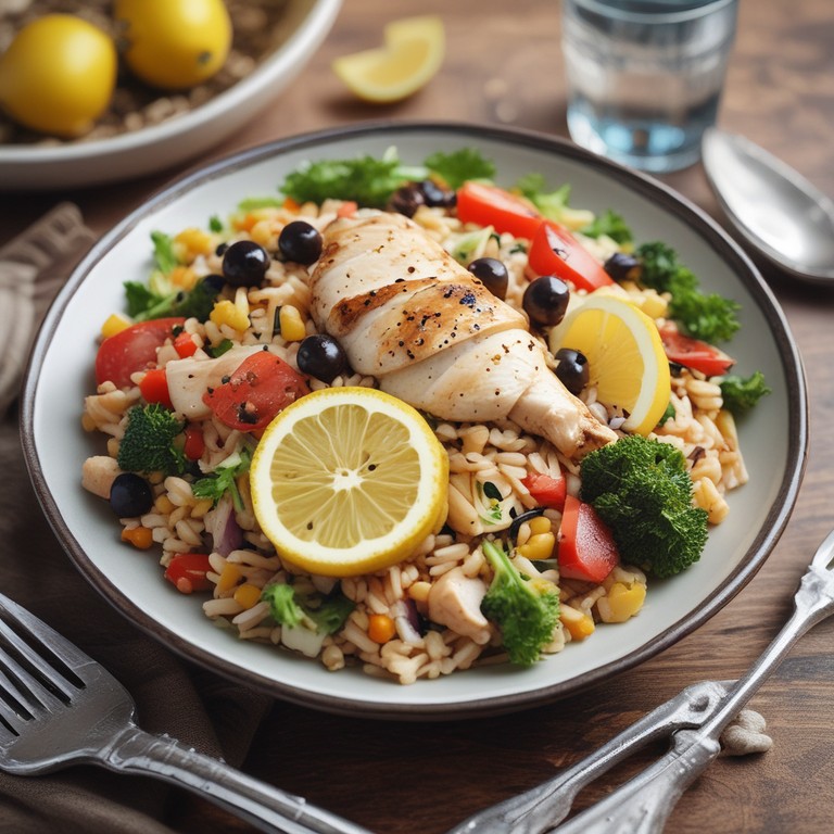 Mediterranean Rice Salad with Greek Lemon Chicken - Mr. Cook