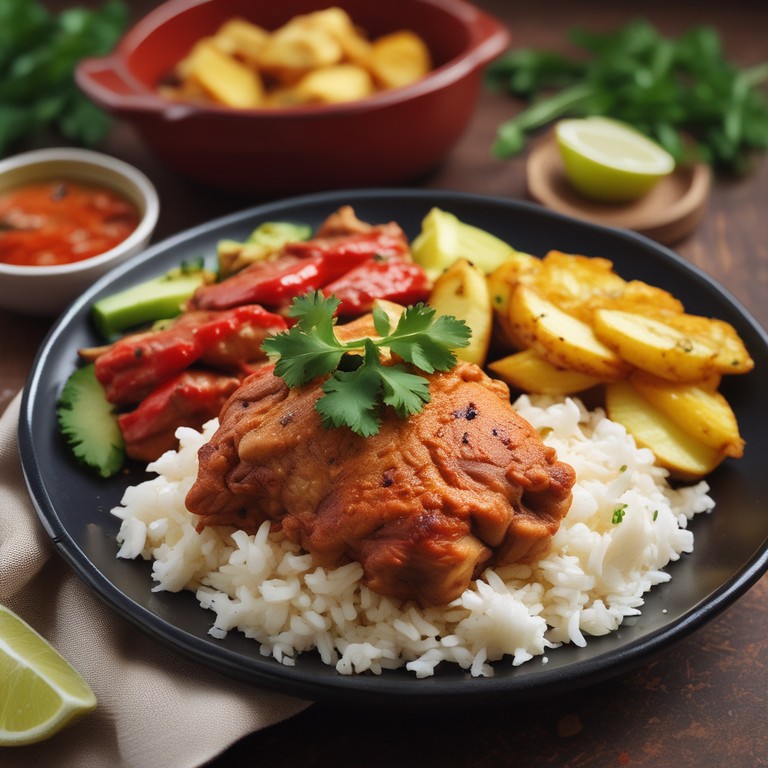 Pollo Ají Colorado con Arroz y Papa - Mr. Cook