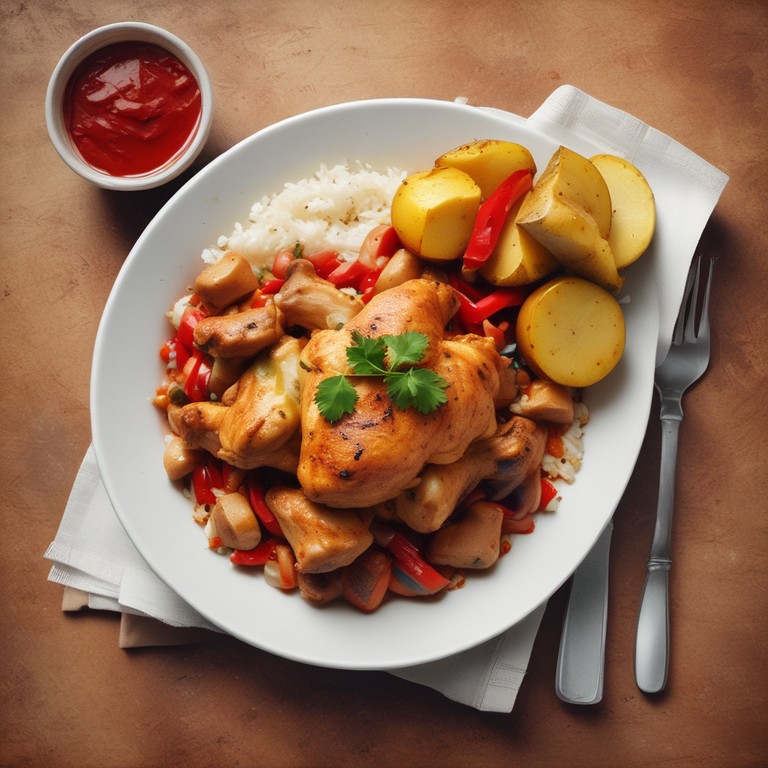 Pollo Ají Colorado con Arroz y Papa - Mr. Cook