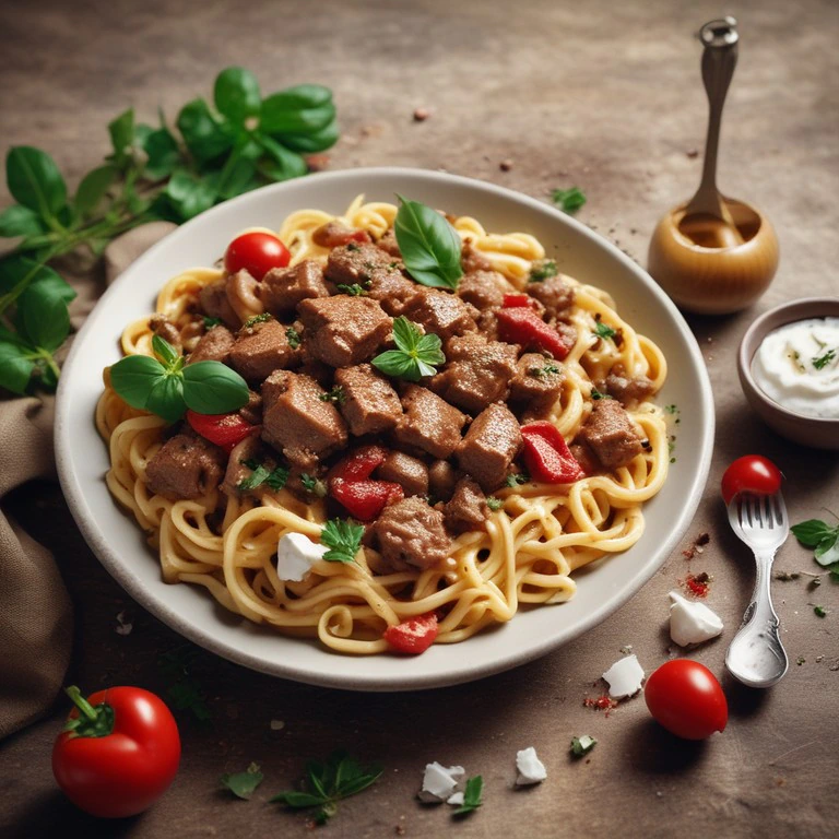 Creamy Greek Beef Pasta with Herbs - Mr. Cook