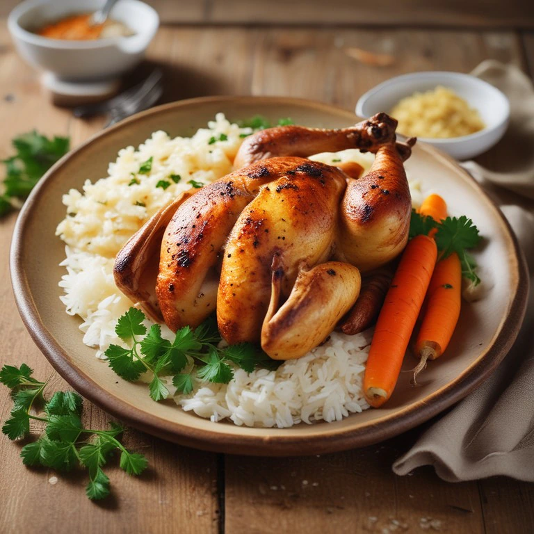 Peito De Frango Assado Com Arroz