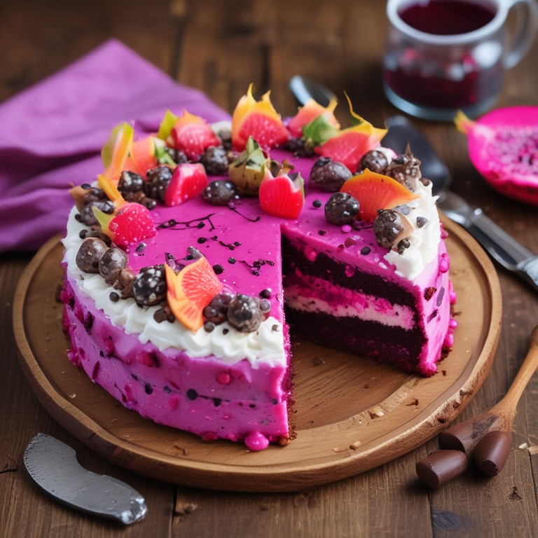 Dragon Fruit Chocolate Boost Cake - Mr. Cook