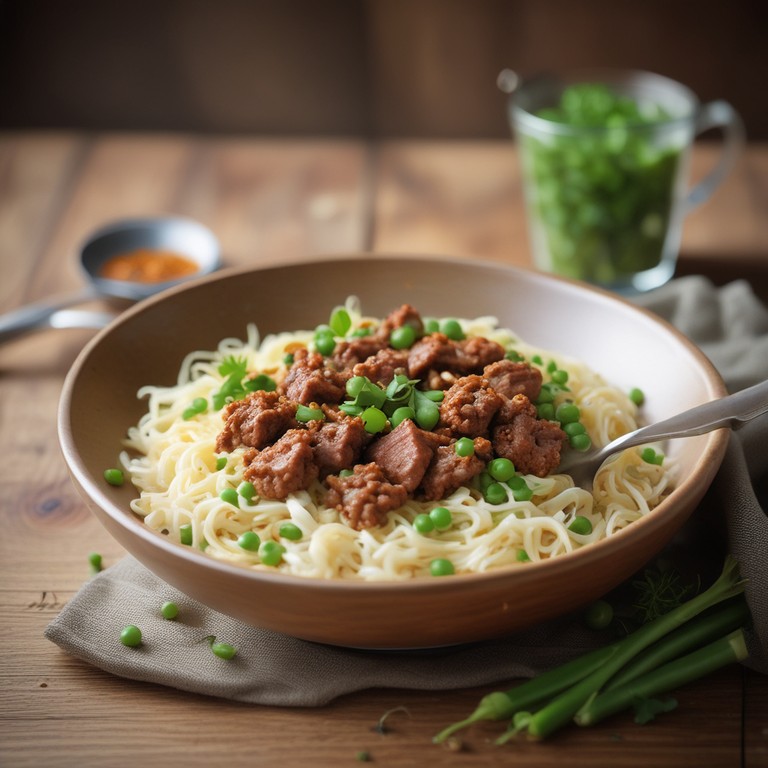 Macarrão de Arroz com Carne Moída e Creme de Leite - Mr. Cook