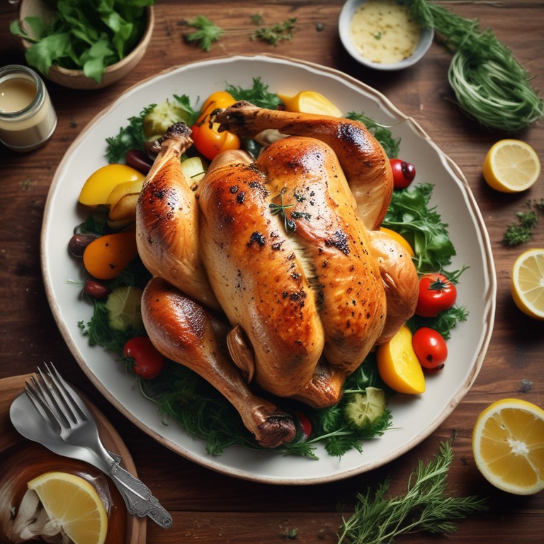Savory Herb Roasted Chicken with Garlic and Lemon - Mr. Cook