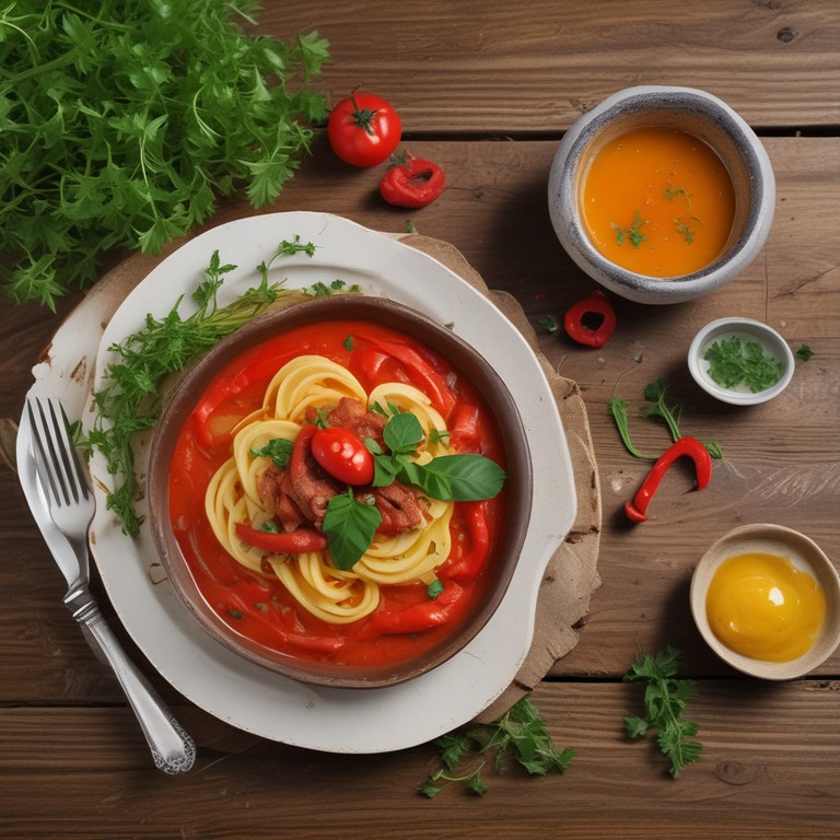 Tallarines con Papas y Salsa de Morrón - Mr. Cook