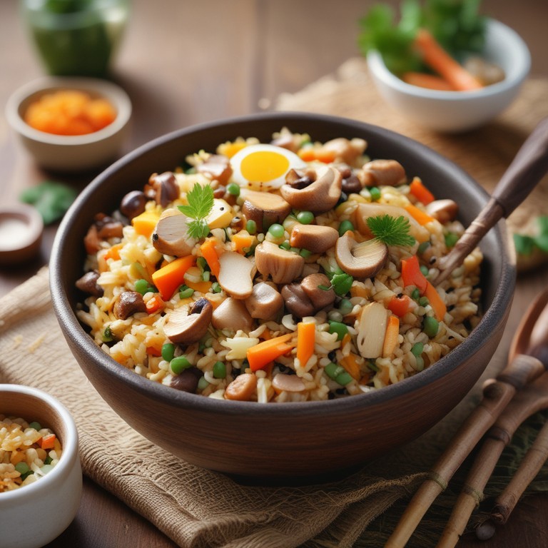 Savory Mushroom Fried Rice with Eggs and Vegetables - Mr. Cook