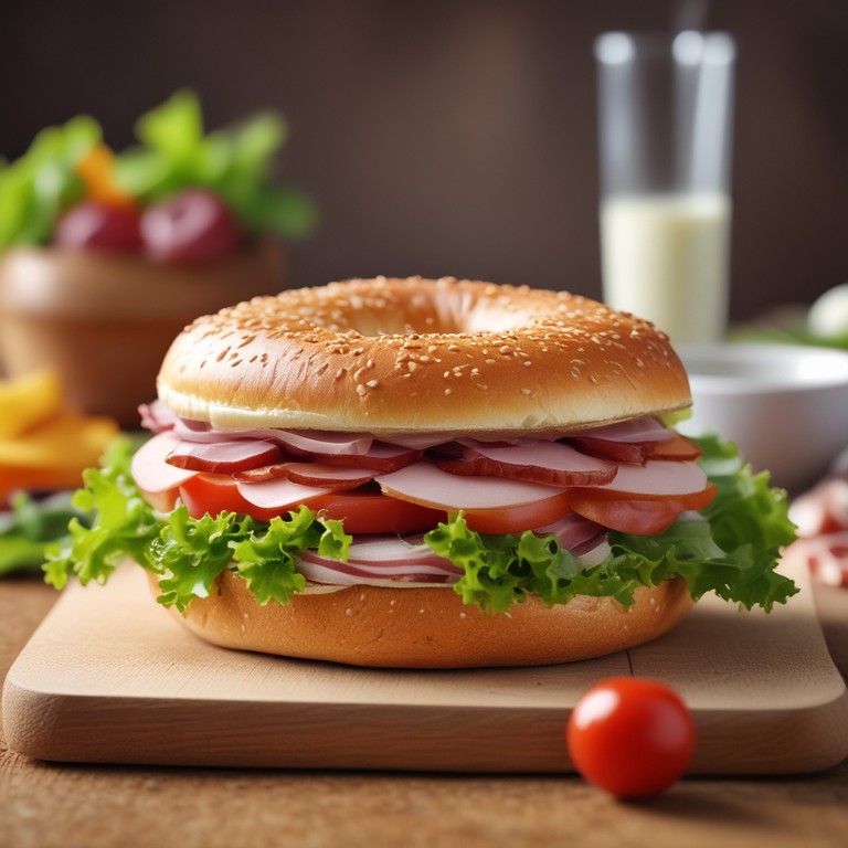 Bagel Sándwich Triple Queso con Jamón, Bacon y Pavo - Mr. Cook