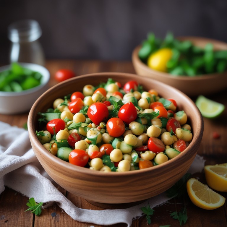 Easy Middle Eastern Chickpea Salad with Lemon Tahini Dressing - Mr. Cook