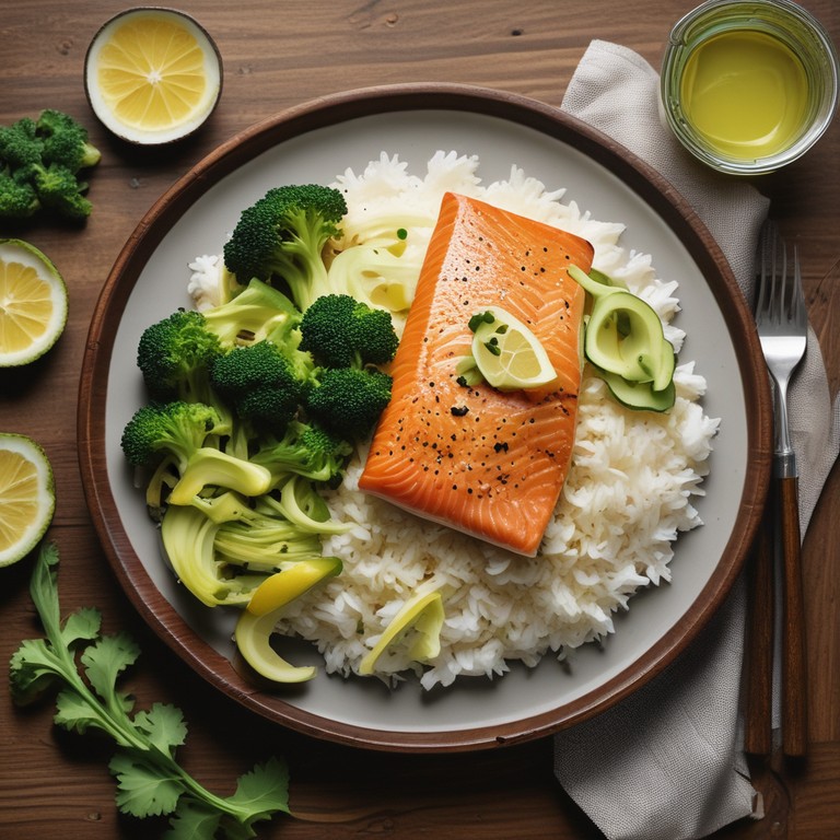 Savory Salmon with Vegetable Medley and Fluffy Rice - Mr. Cook