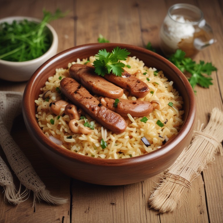 Arroz de Trigo com Cebola e Salsicha - Mr. Cook
