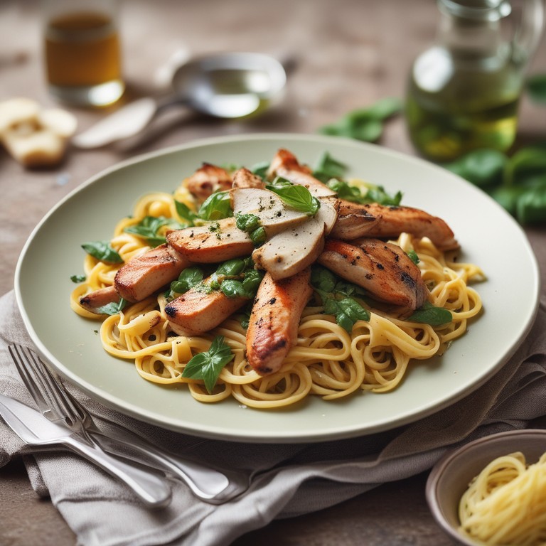 Pasta al Pesto con Pollo a la Parrilla - Mr. Cook
