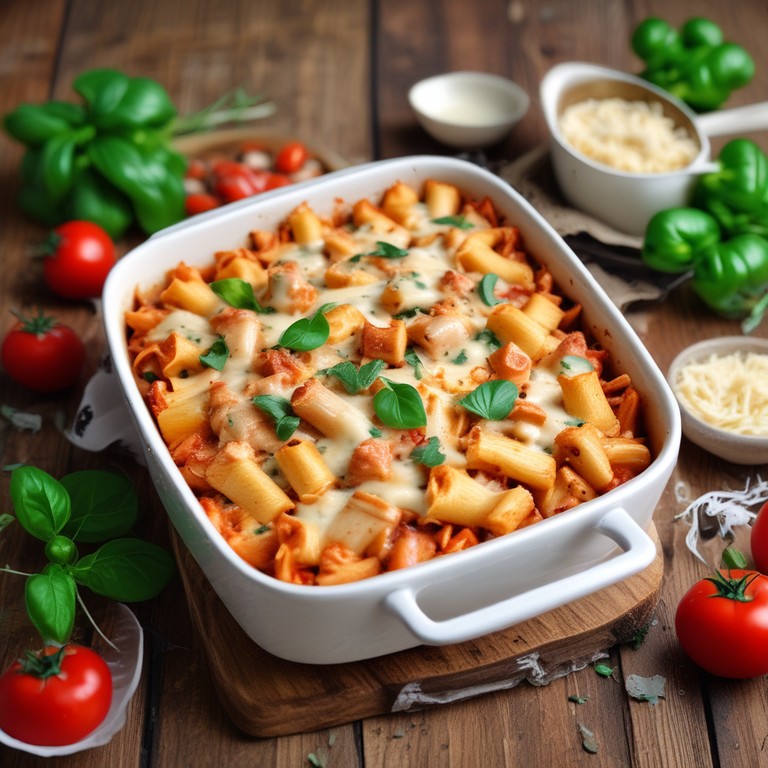 Cheesy Chicken Rigatoni Bake - Mr. Cook