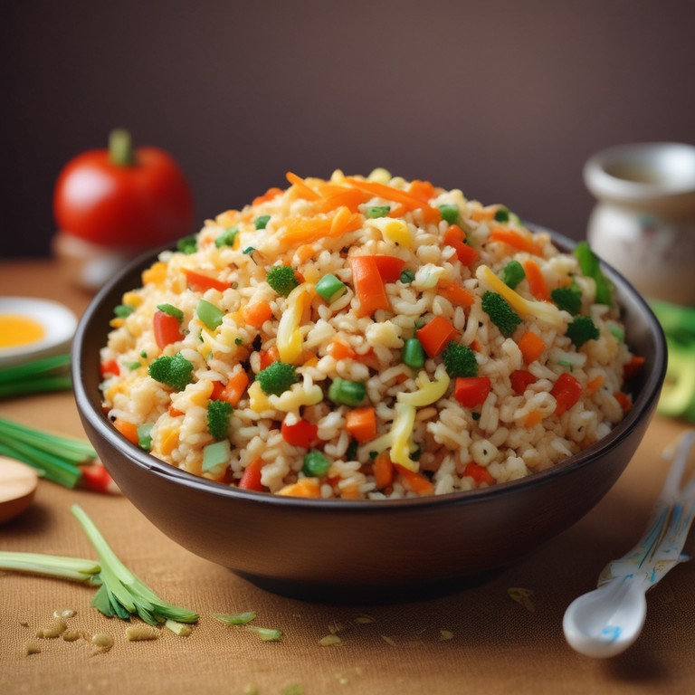 Chinese Spicy Vegetable Fried Rice with Scrambled Eggs - Mr. Cook