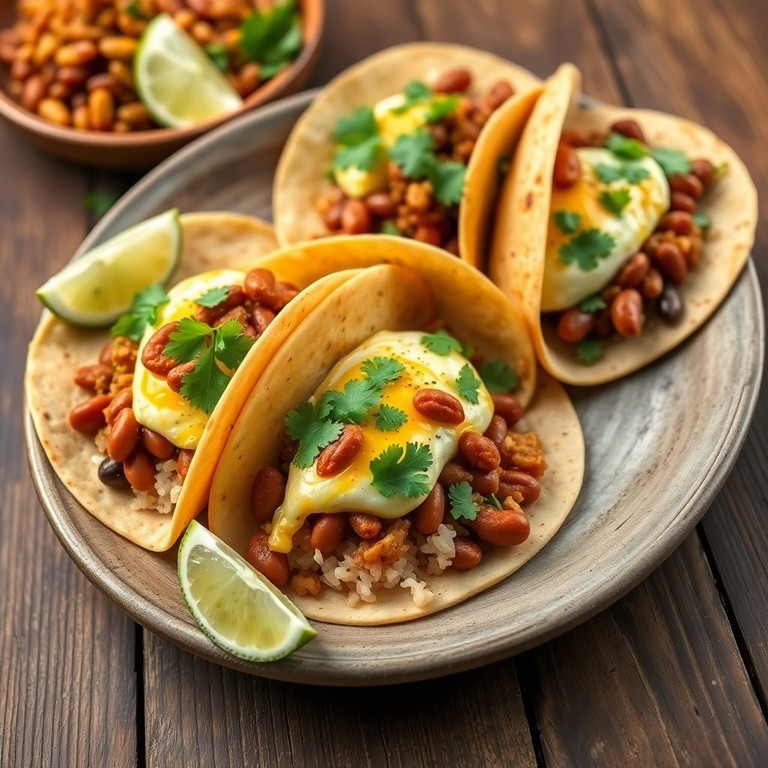 Tacos de Frijoles y Arroz con Huevo y Mortadela - Mr. Cook