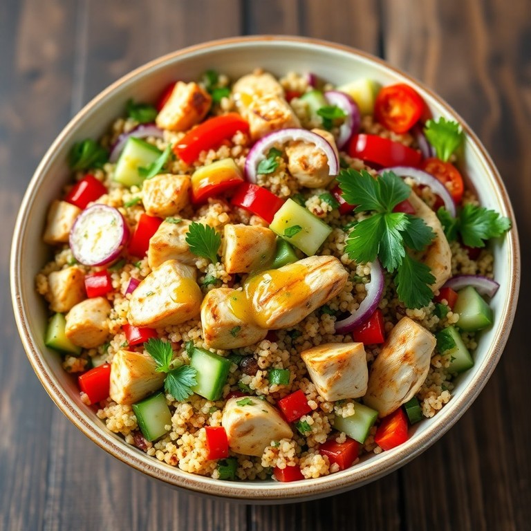 Ensalada de Quinoa con Pollo a la Parrilla y Vinagreta de Limón - Mr. Cook