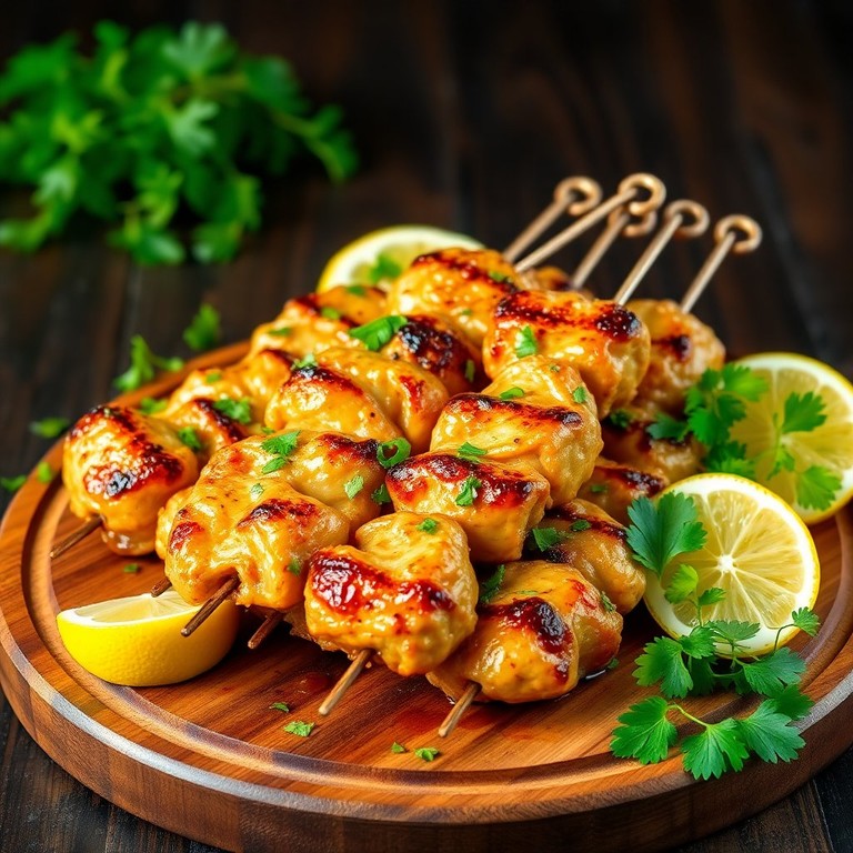 Espeto de Frango Marinado com Molho de Alho e Cebola - Mr. Cook