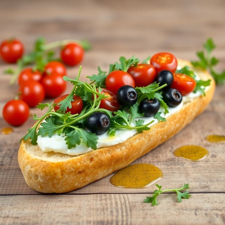 Baguete Vegetariana com Queijo de Cabra e Rúcula - Mr. Cook