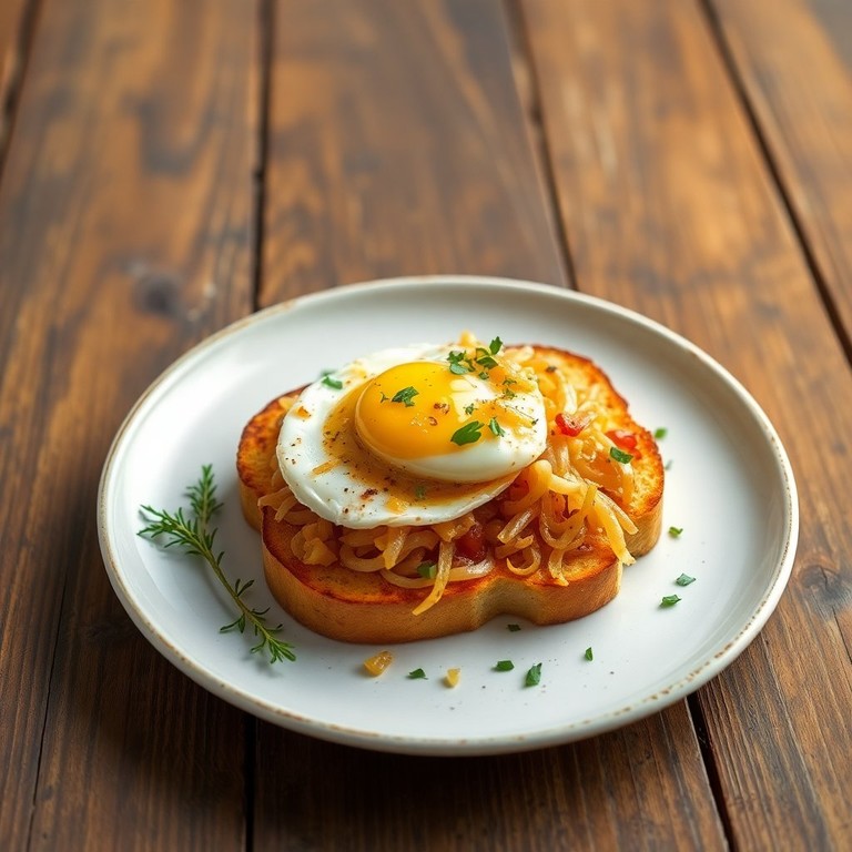 Savory Ghee Toast with Egg and Onion Delight - Mr. Cook
