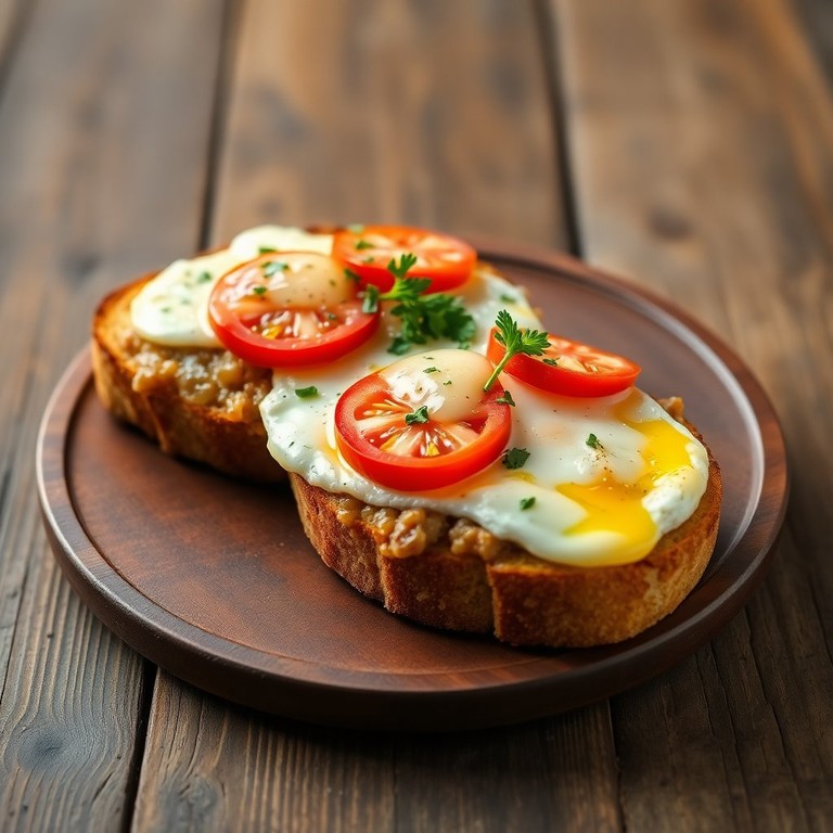 Savory Ghee Toast with Egg, Onion, Tomato, and Cheese Delight - Mr. Cook