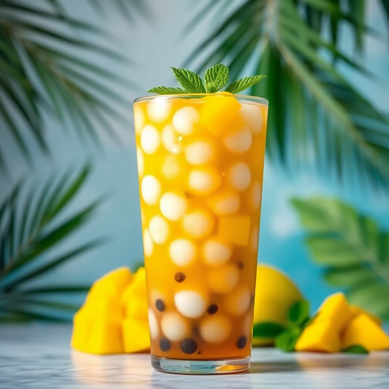 Mango boba tea store