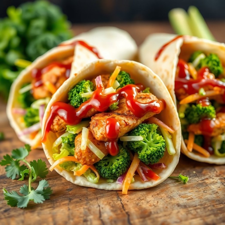 BBQ Chicken Wraps with Crunchy Broccoli Slaw - Mr. Cook